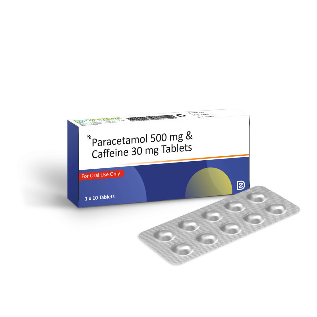 Paracetamol 500 mg & Caffeine 30 mg - Diffzene Pharmaceutical